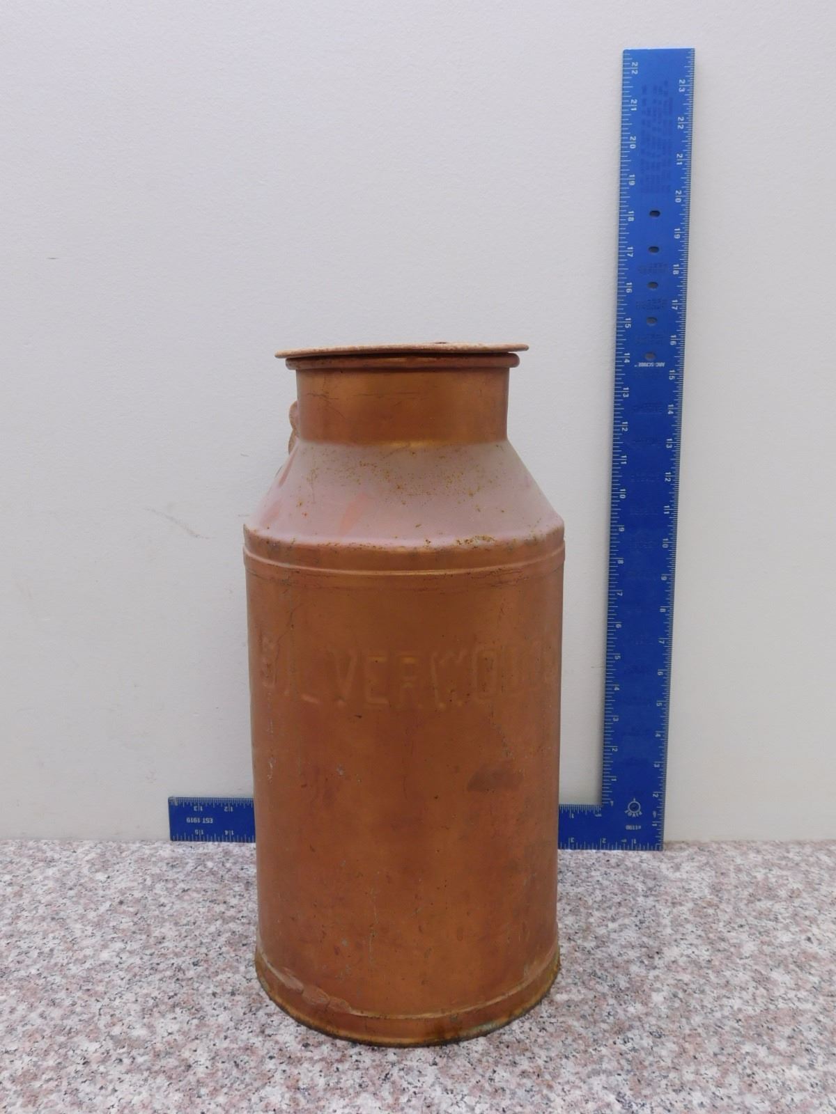 Silverwoods Milk Cream Can Tin Canister Container Orange Rustic Decor ...