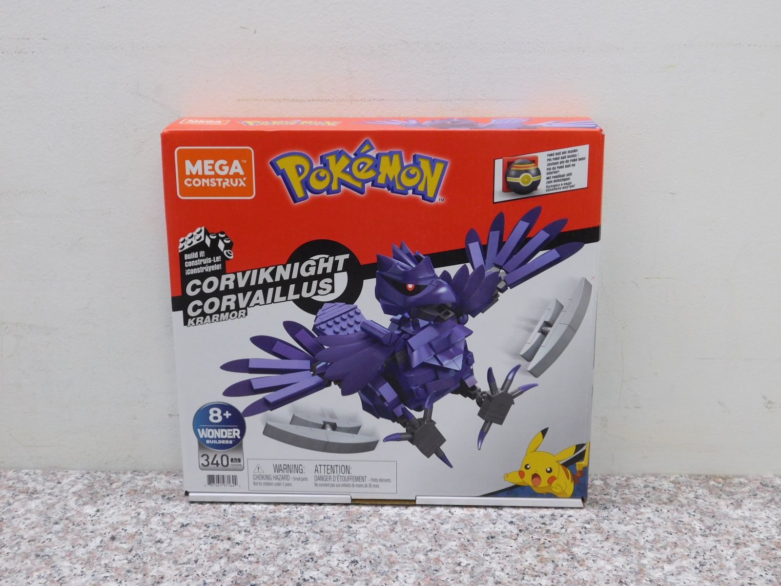 Pokemon Corviknight MEGA Construx Buildable Figure and Pokeball Pin BOXED NEW