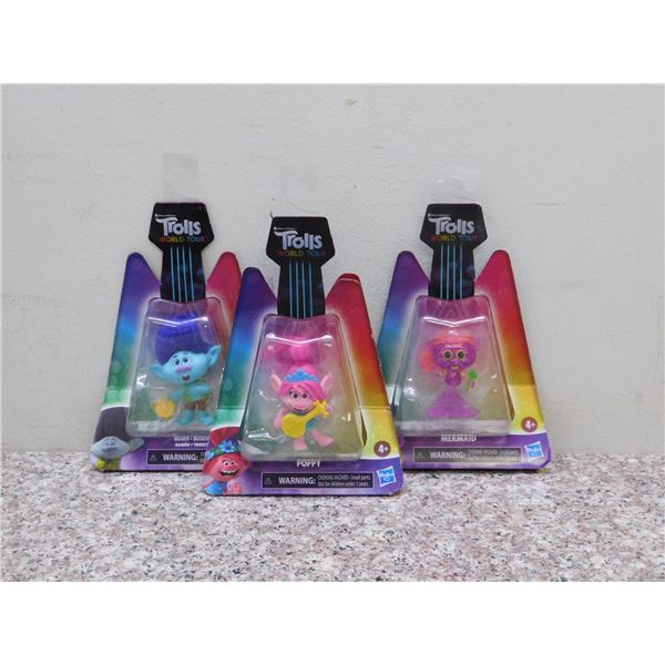 Trolls World Tour Lot of 3 Figures Packaged Poppy Mermaid Branch Hasbro