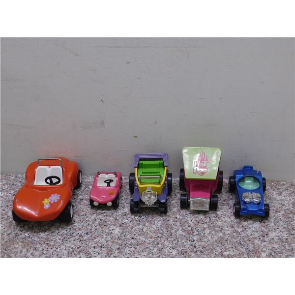 Lot of 5 Vintage Pressed Steel Topper Cars Tonka Tootsietoy Wind Up