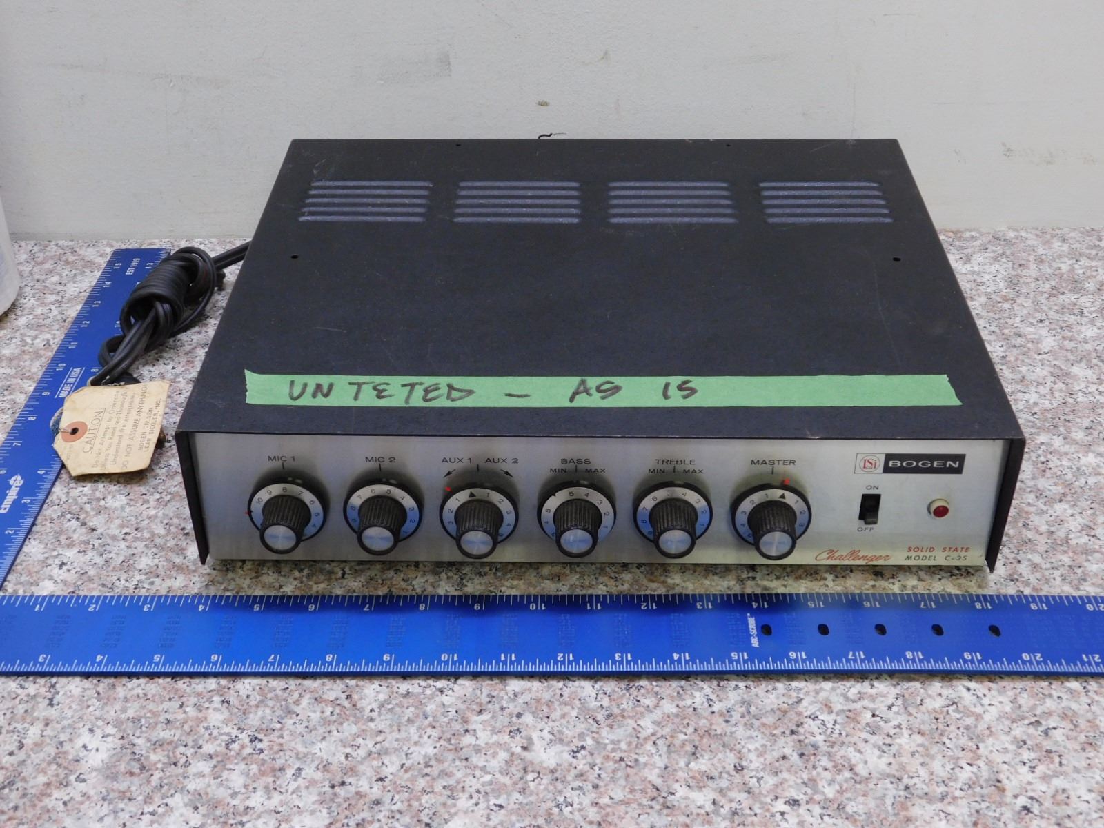 Bogen Challenger Model C35 Solid State Microphone PA Amp Untested As Is