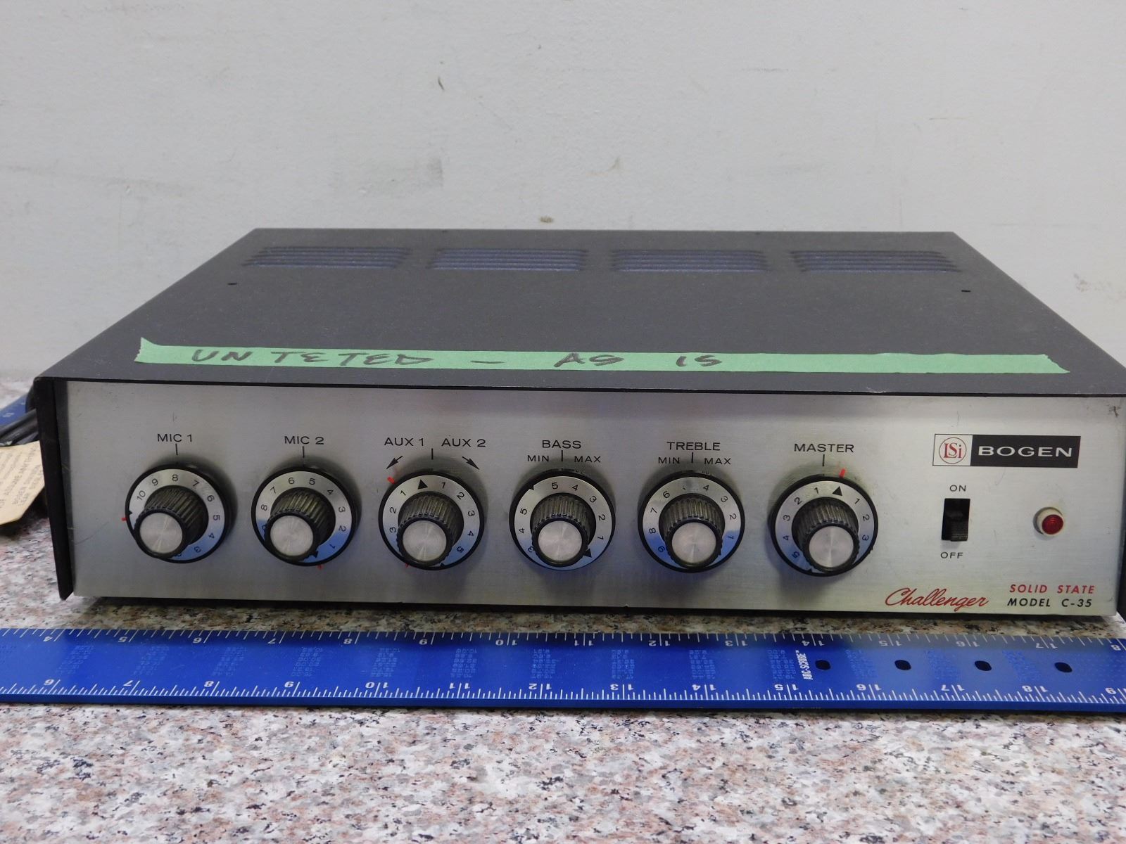 Bogen Challenger Model C35 Solid State Microphone PA Amp Untested As Is