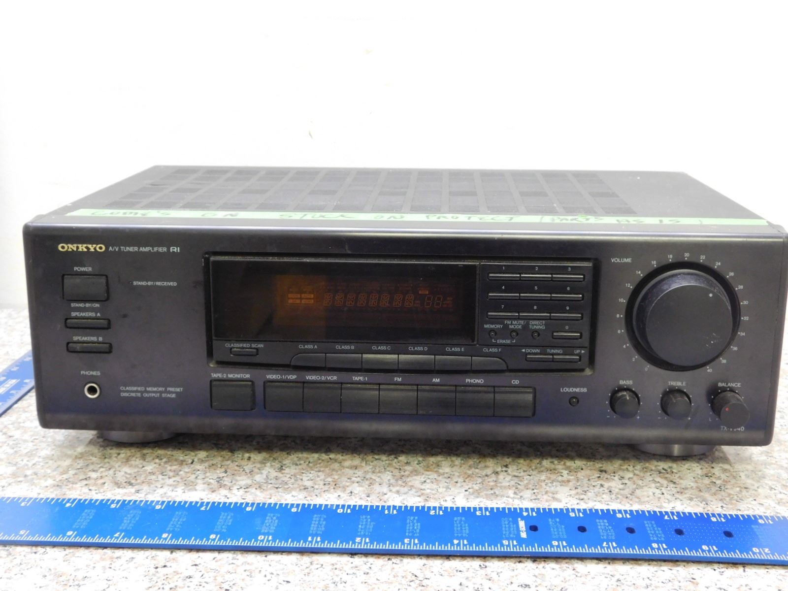 Onkyo AV Tuner Amplifier R1 Stuck In Protect Mode FOR PARTS