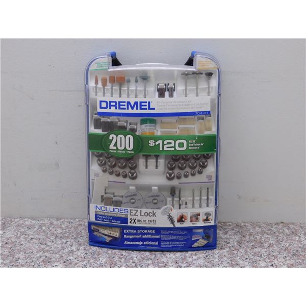 Dremel 200 Piece All Purpose Accessory Kit With Case Appears Complete