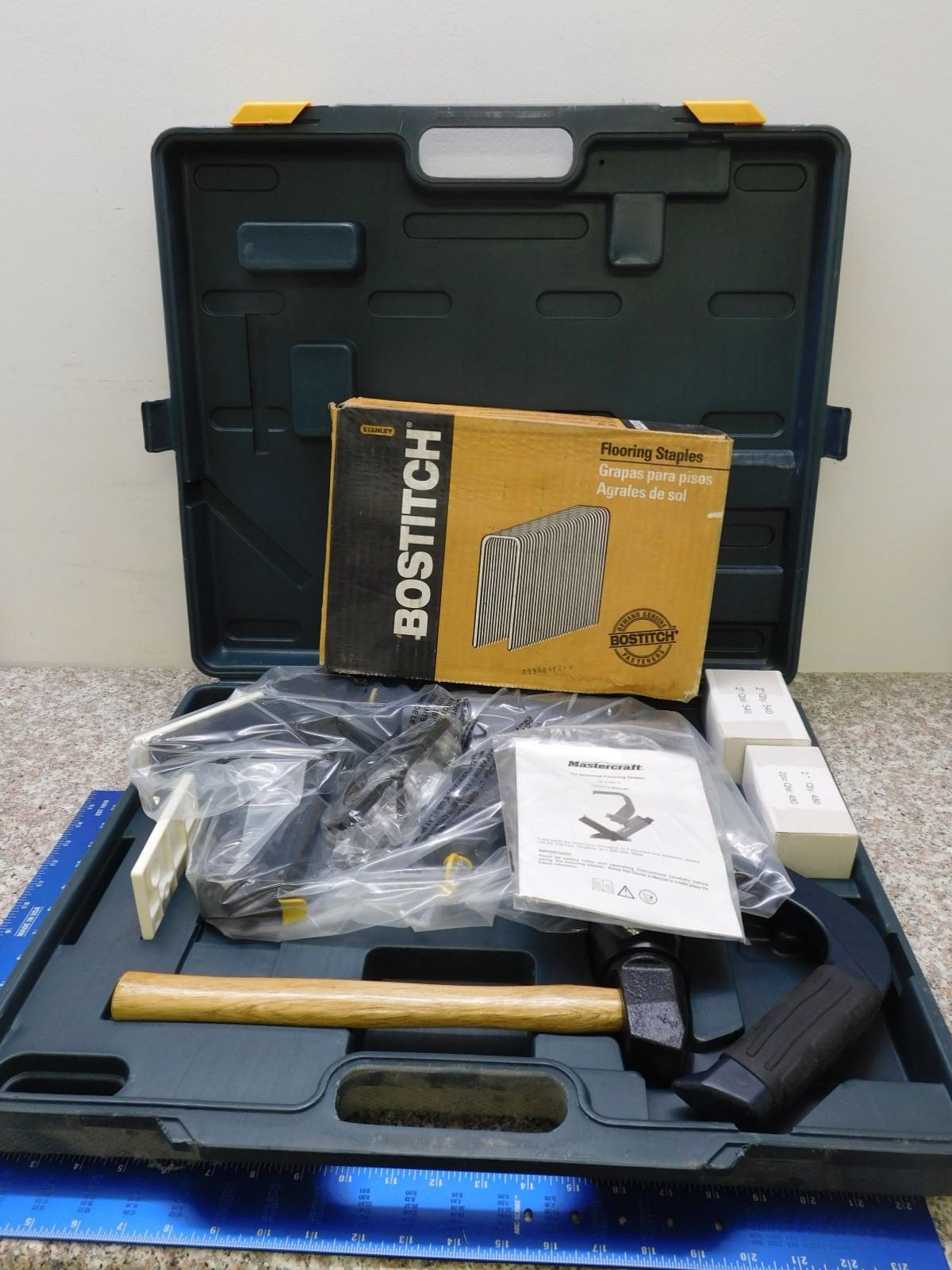 Mastercraft Air Powered Flooring Stapler 58-8166-2 Like New & Box of ...
