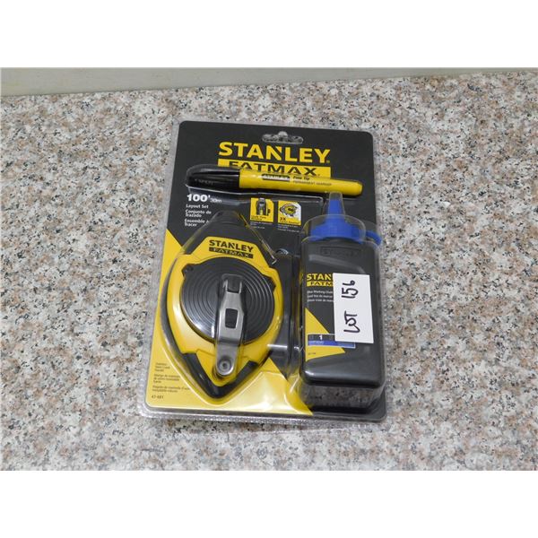 Stanley Fatmax 100' 30m Layout Set NEW Marking Chalk Blue Chalk Line ...
