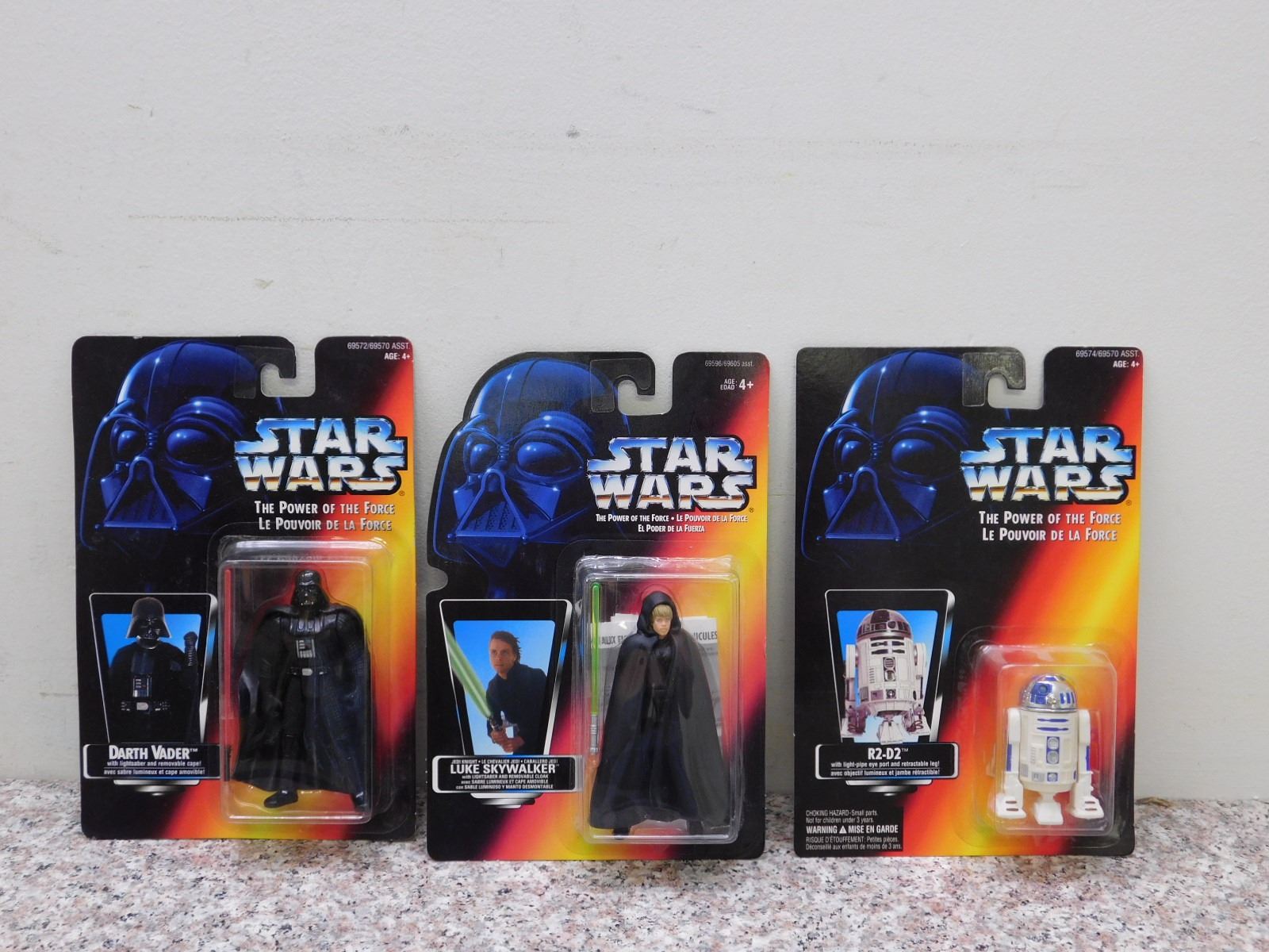 Star Wars Power Of The Force Set Of Three Figures 1995-6 Packaged R2D2 ...