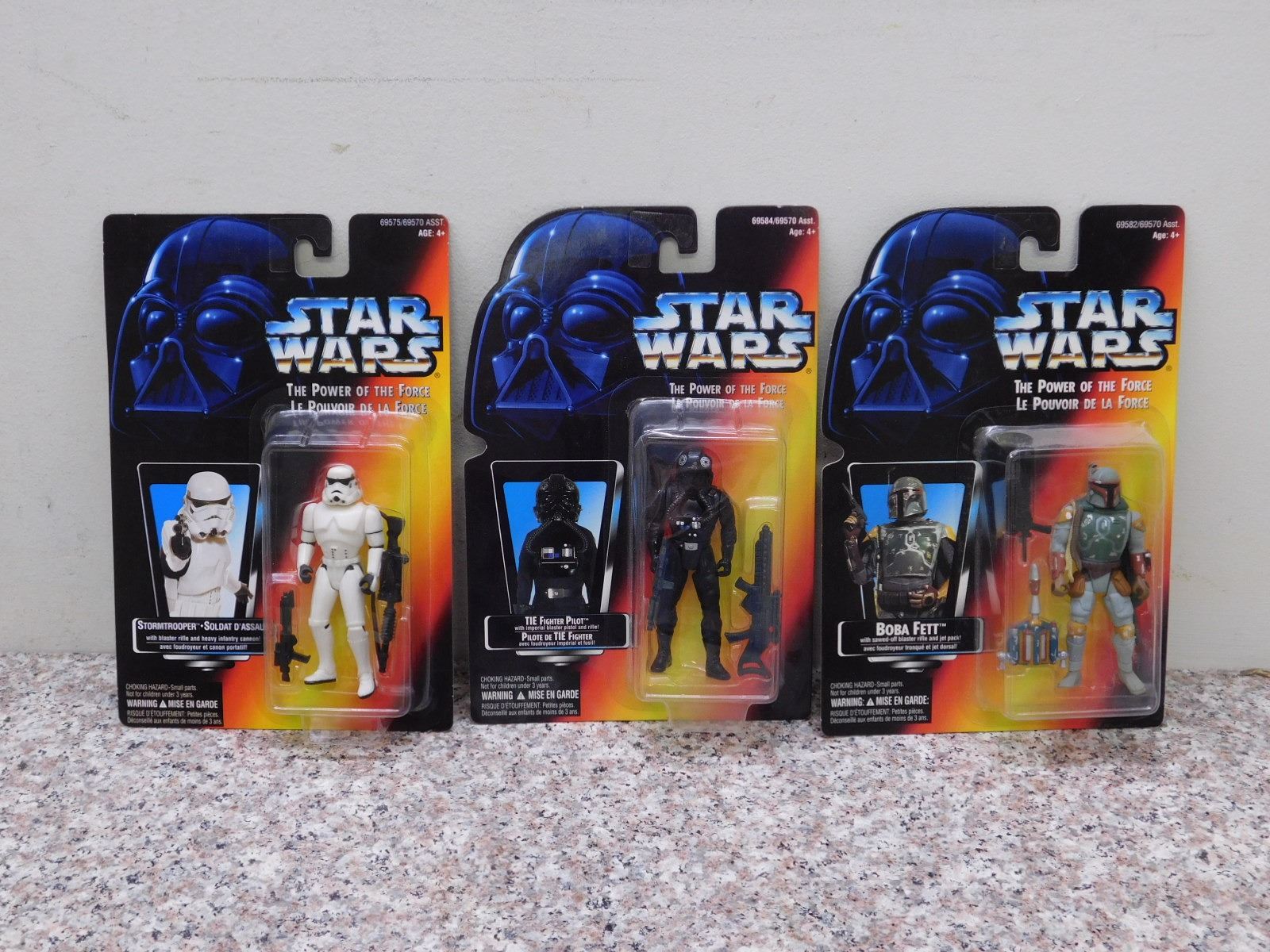 Star Wars Power Of The Force Set Of Three Figures 1995-6 Packaged Boba ...