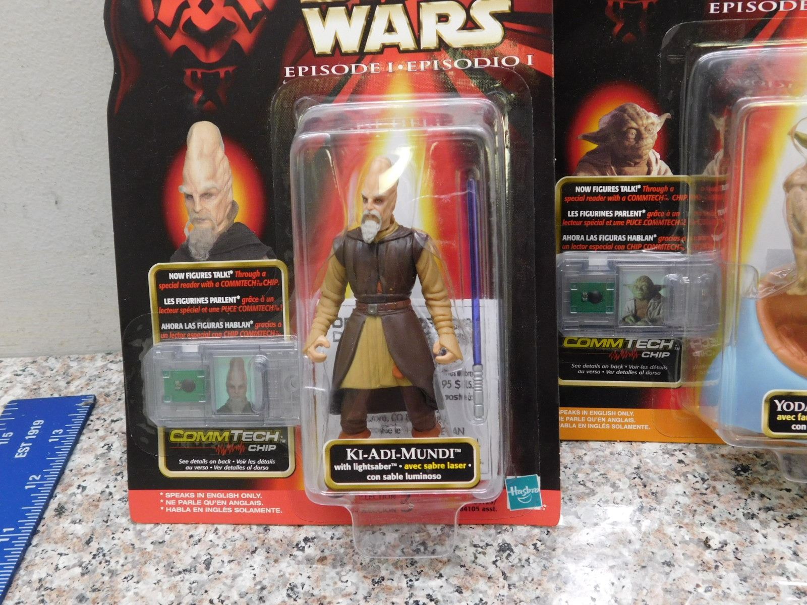 Lot of 4 Star Wars Episode 1 Hasbro 1998 Adi Gallia Mace Windu Yoda and Ki-Adi-Mundi Packaged