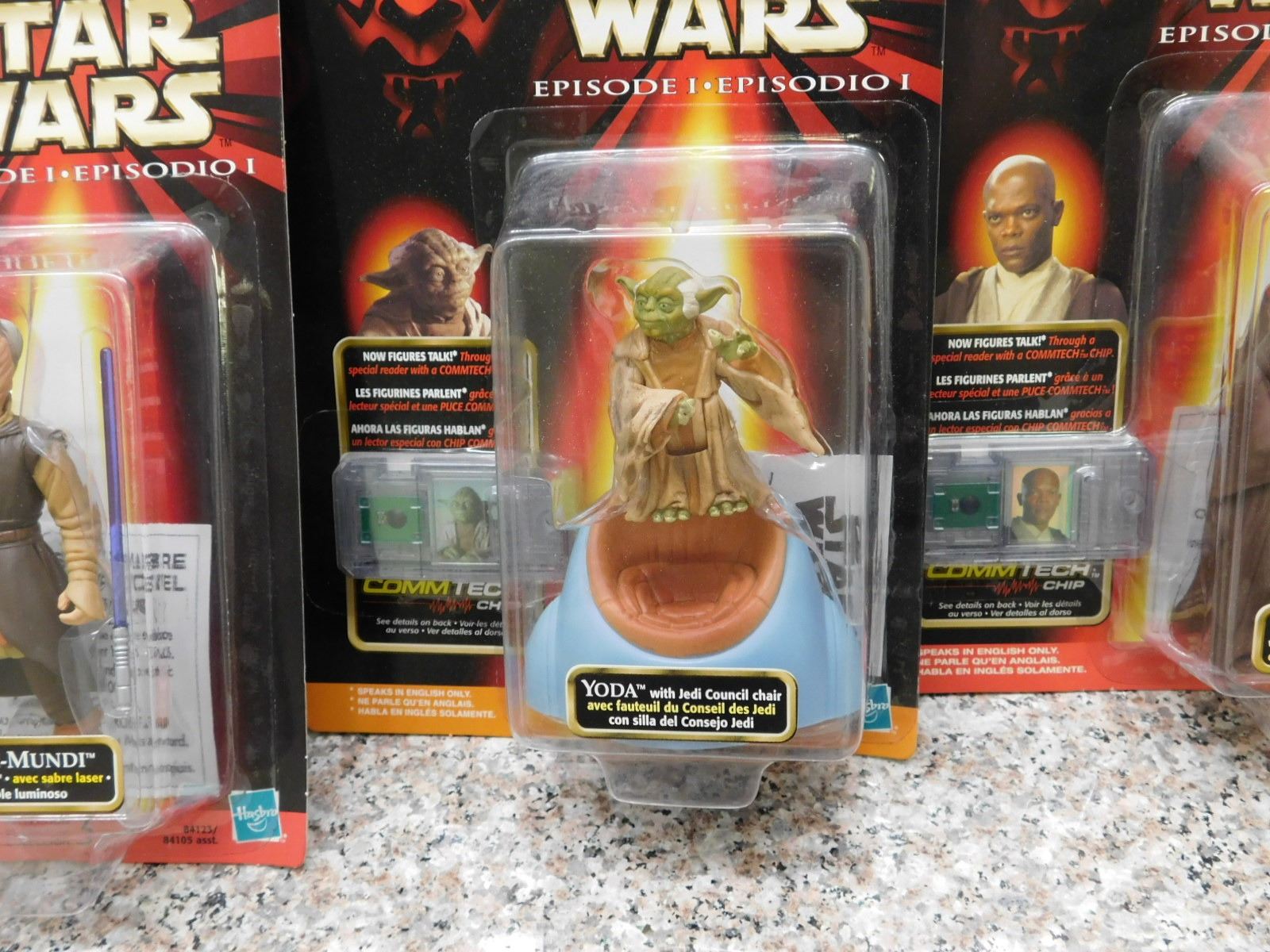 Lot of 4 Star Wars Episode 1 Hasbro 1998 Adi Gallia Mace Windu Yoda and Ki-Adi-Mundi Packaged