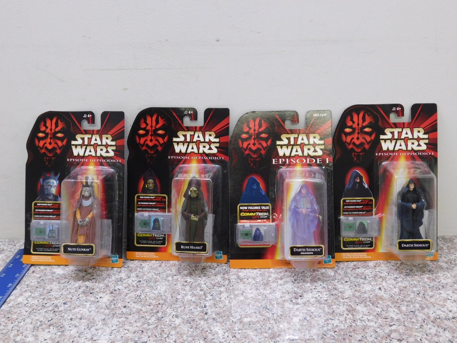 Lot of 4 Star Wars Episode 1 Hasbro 1998 Emperor Palpatine Rune Haako ...