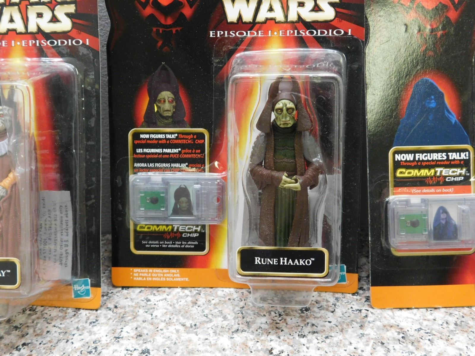 Lot of 4 Star Wars Episode 1 Hasbro 1998 Emperor Palpatine Rune Haako ...