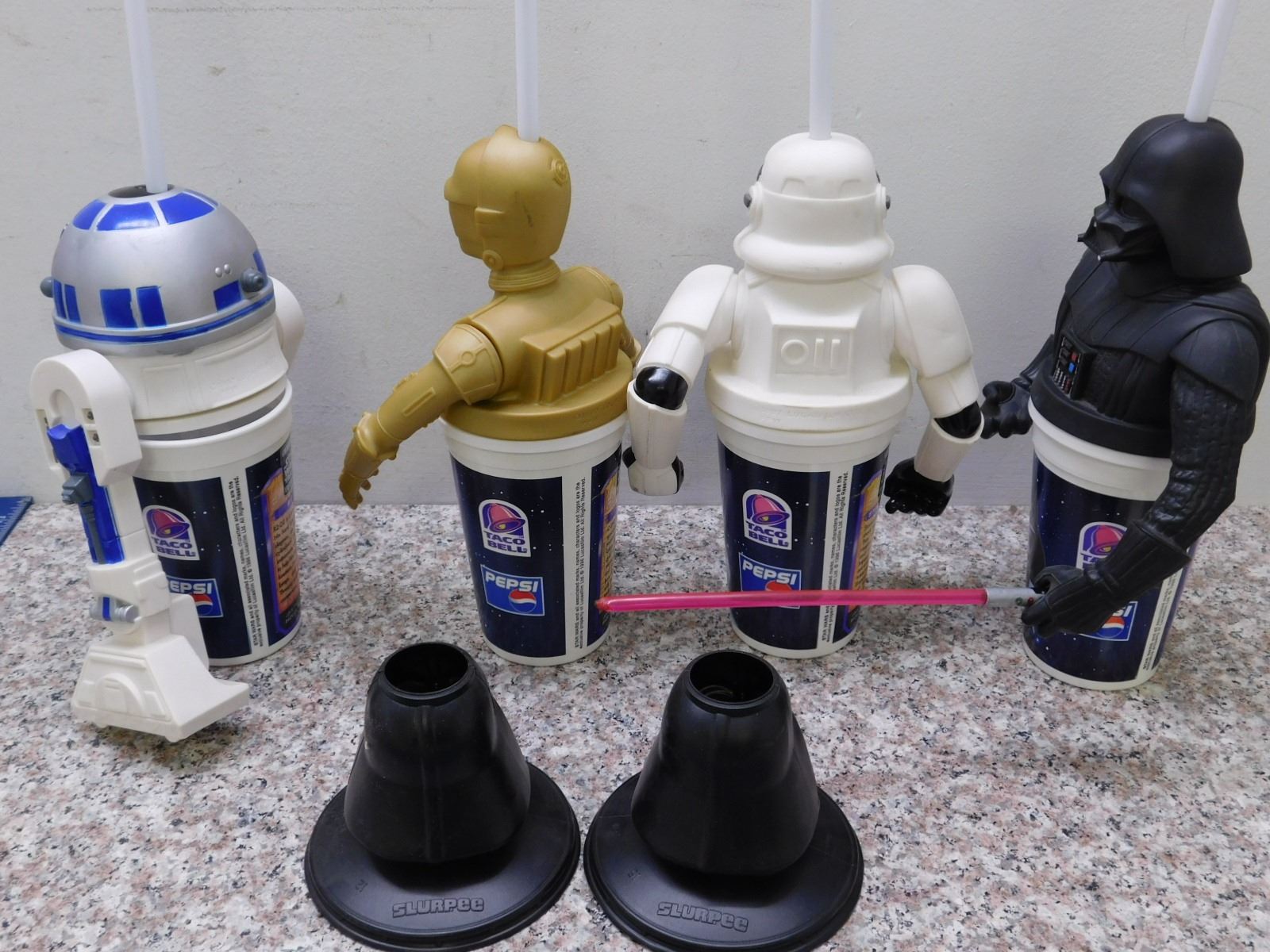 Star Wars Lot of 6 Vintage Taco Bell Drink Pepsi Cups With Straws R2D2 ...