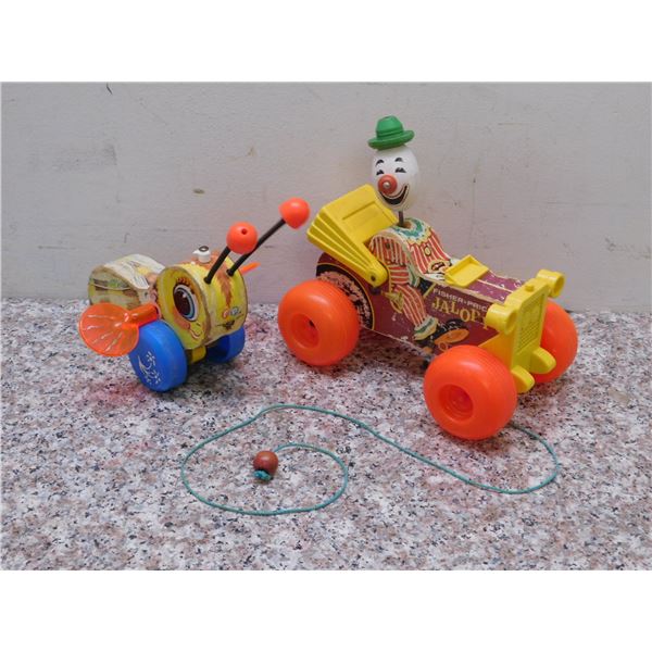 Fisher Price Vintage 1960s 70s Kids Toy Jalopy and Queen Buzzy Bee Pull ...
