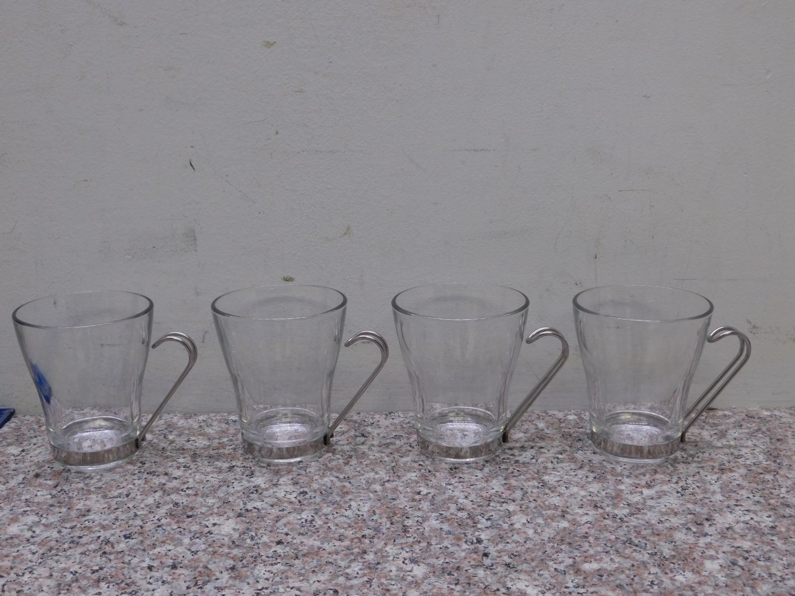 Vintage Italian Glass Bormioli Rocco Tempered Coffee Mugs Lot of 4