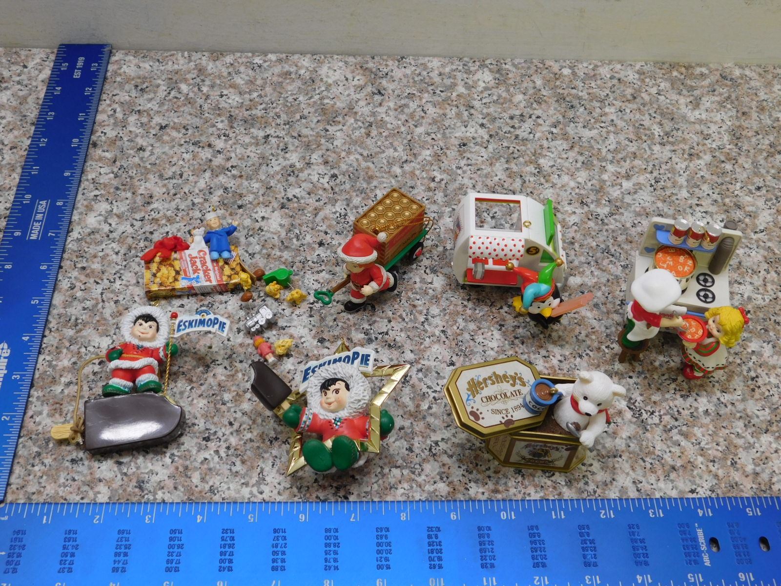 Holiday Christmas Ornaments Lot of 7 Campbells Cracker Jack Hersheys ...