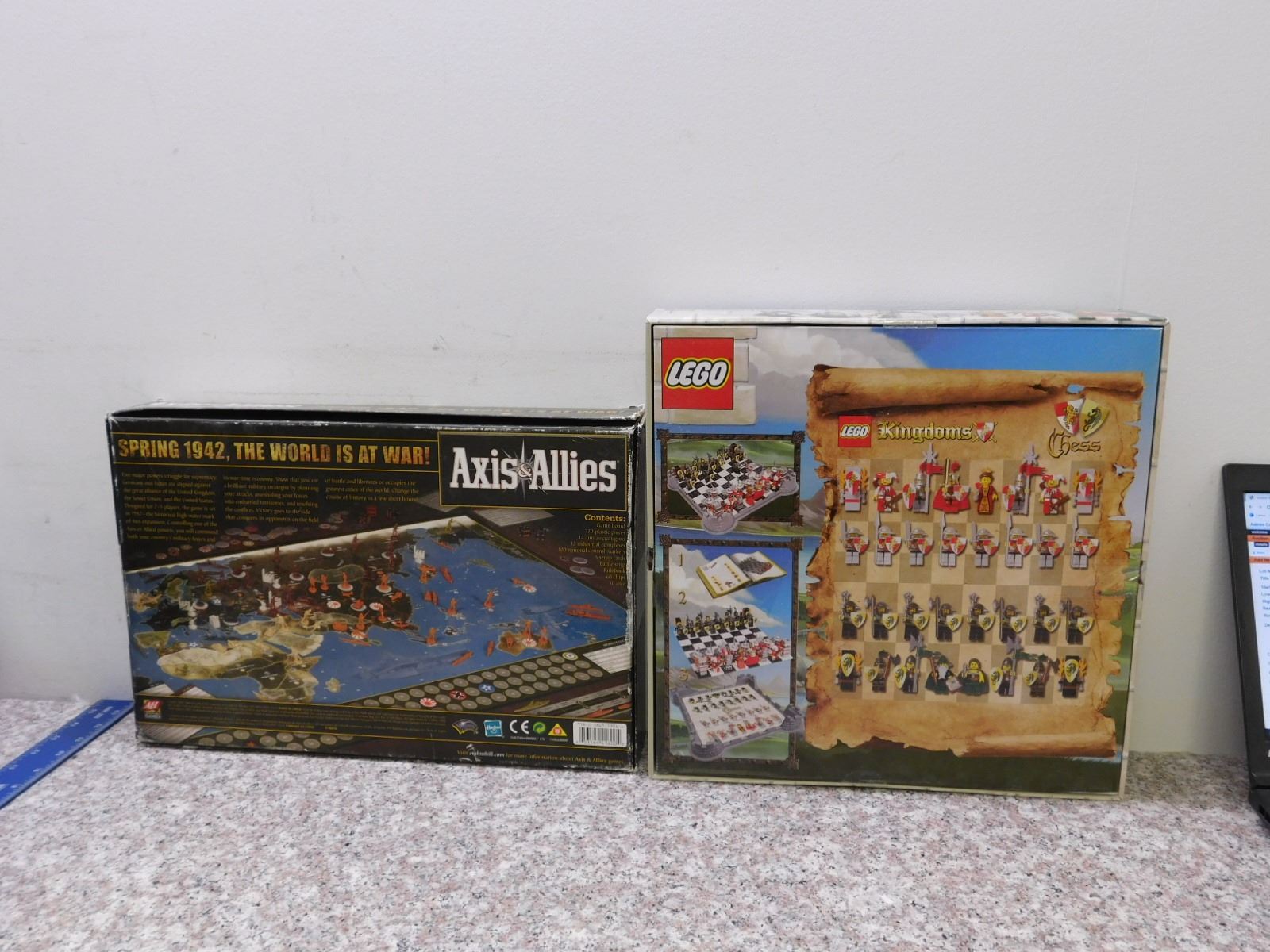 Lot of 2 LEGO Kingdoms Chess and Axis & Allies Board Game Tabletop Opened