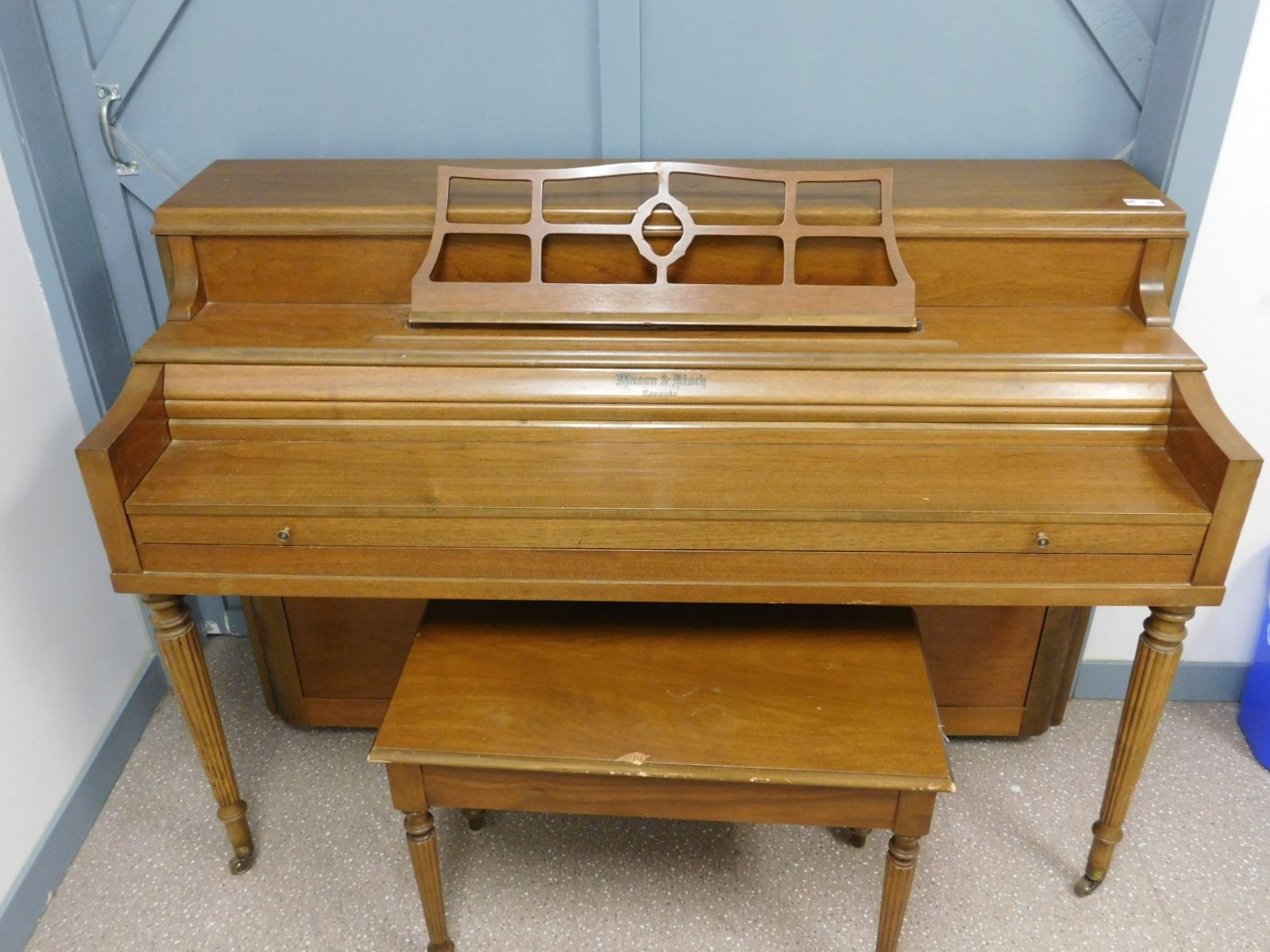 Wooden Standing Upright Piano Mason and Risch Toronto With Stool 58 ...