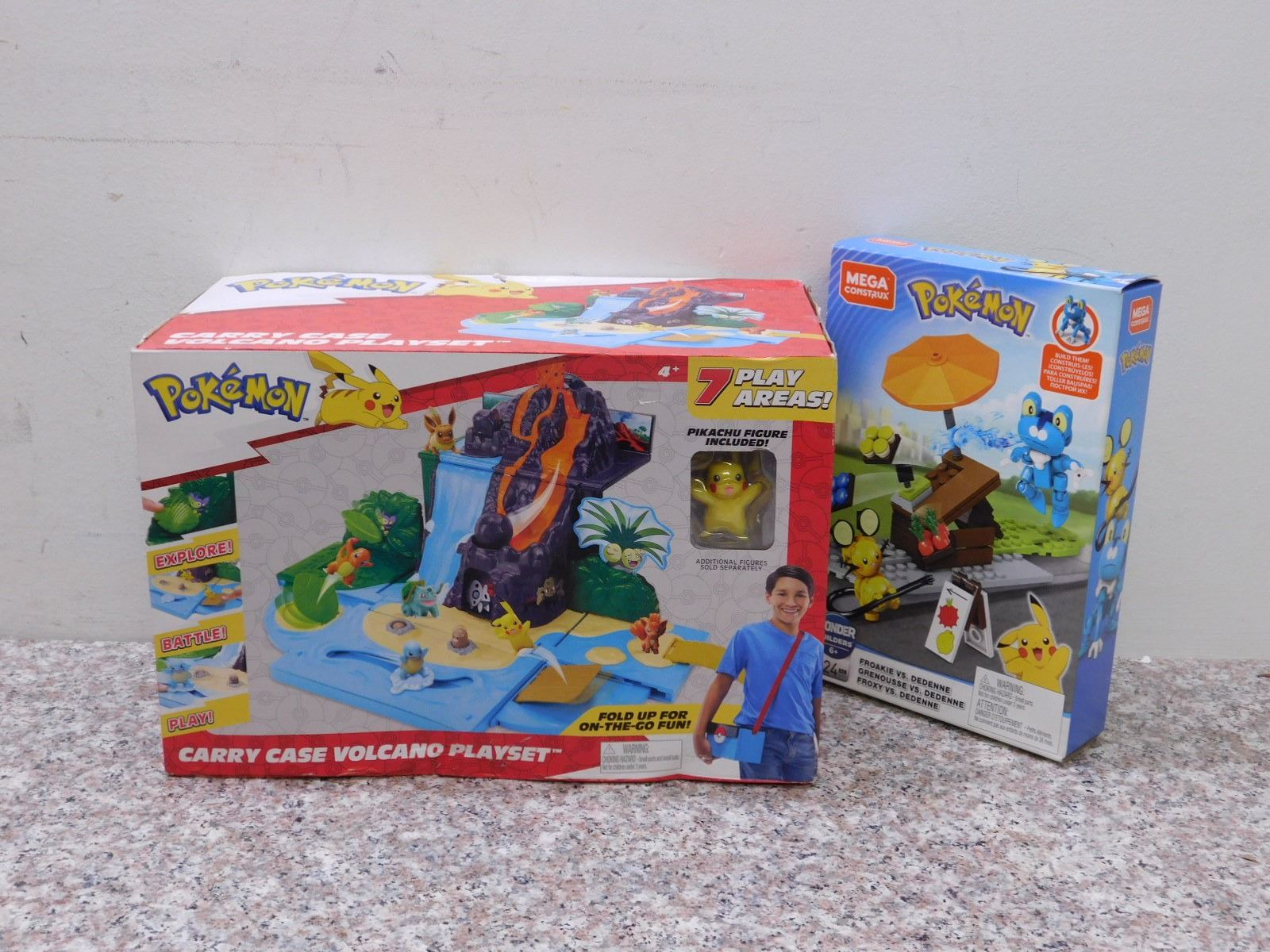 Lot of 2 Pokemon Toys Carry Case Volcano Playset and MEGA Construx ...