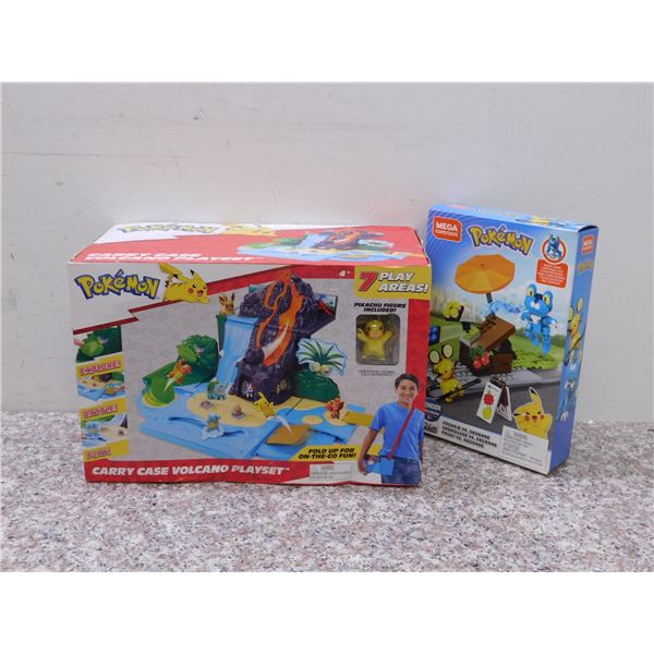 Lot of 2 Pokemon Toys Carry Case Volcano Playset and MEGA Construx ...