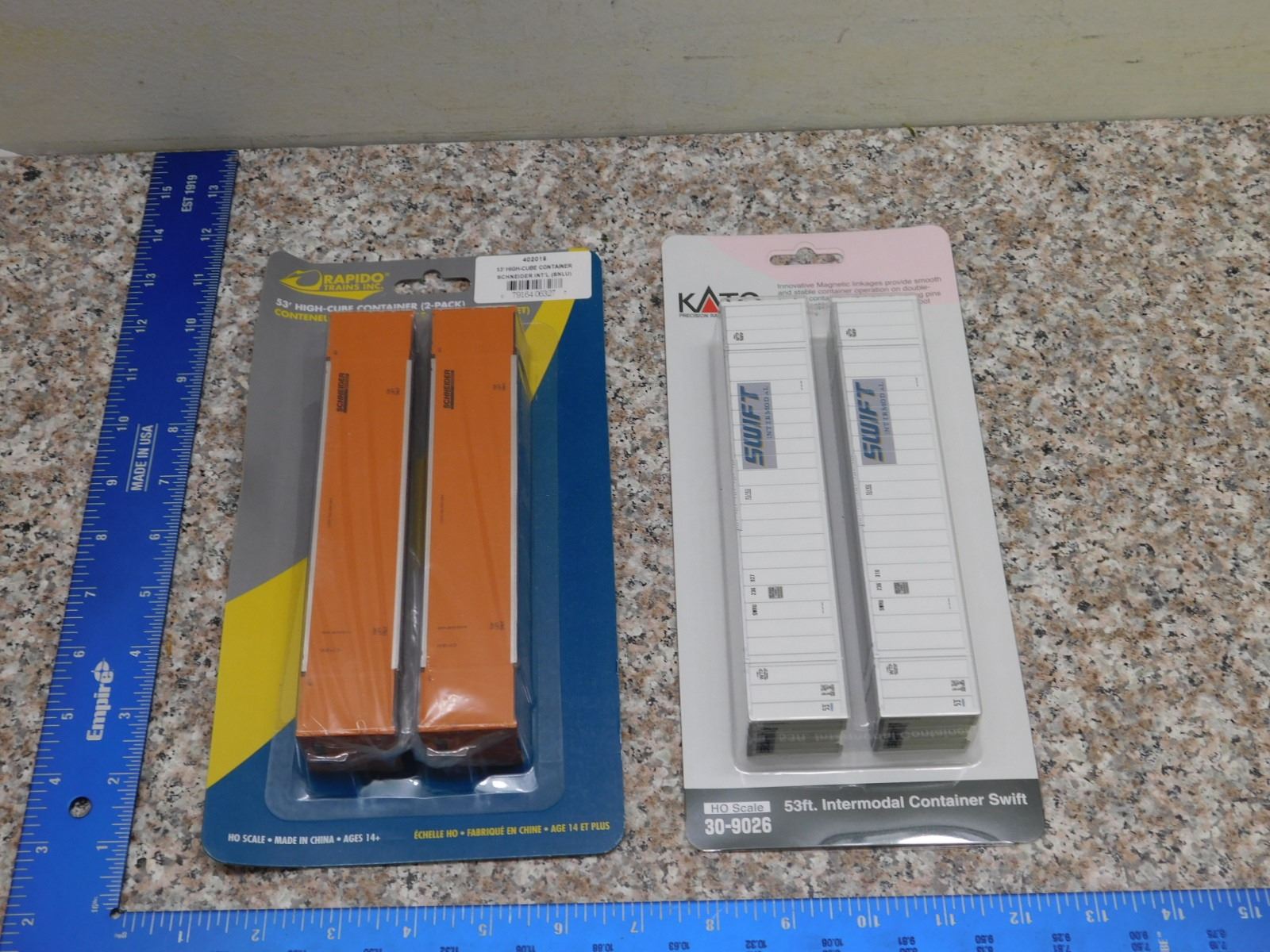 Lot of 2 HO Model Train Scale Replica Containers Kato and Rapido Trains