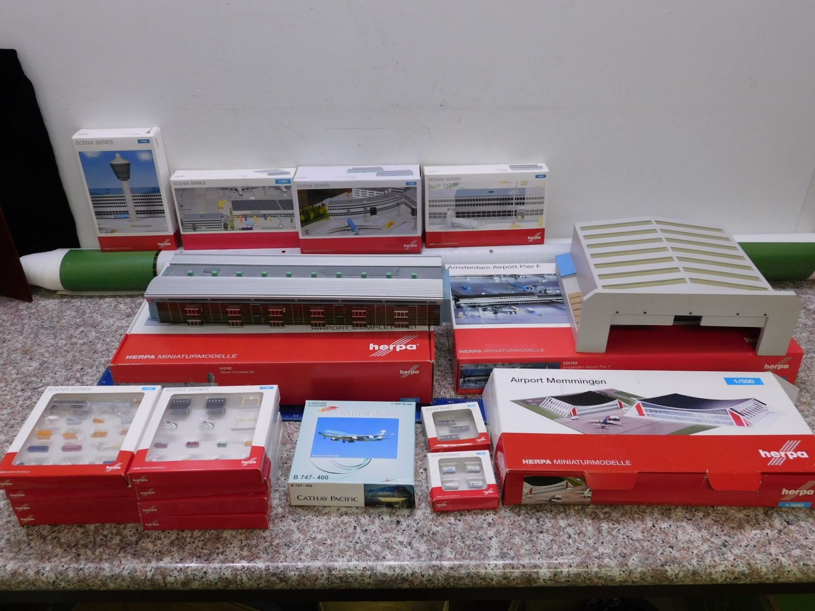 Lot of 20+ Herpa 1/500 Scale Airport Miniature Model Building Accessories