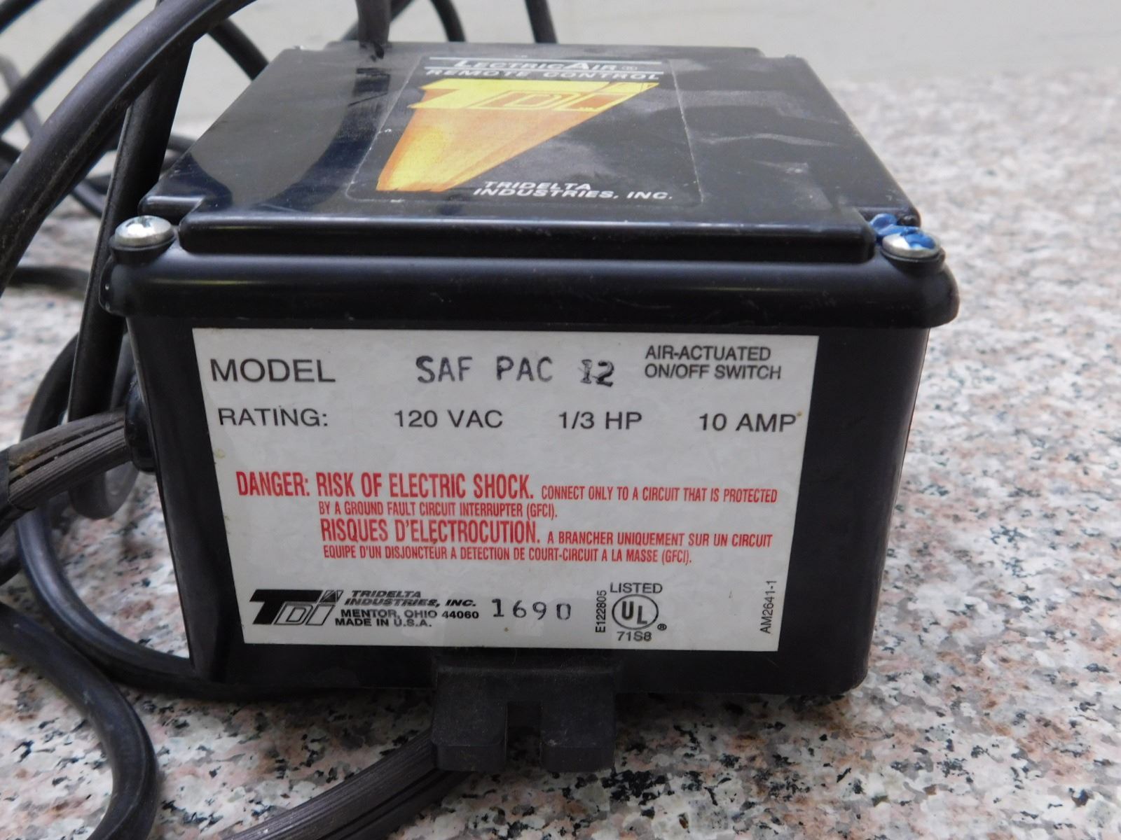 Tridelta LectricAir Remote Control Model SAF PAC 12 Jacuzzi Hot Tub Parts