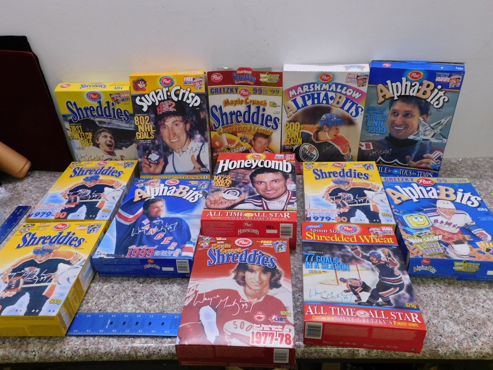 Lot of 13 Cereal Boxes Promotional Marketing Wayne Gretzky Hockey NHL ...