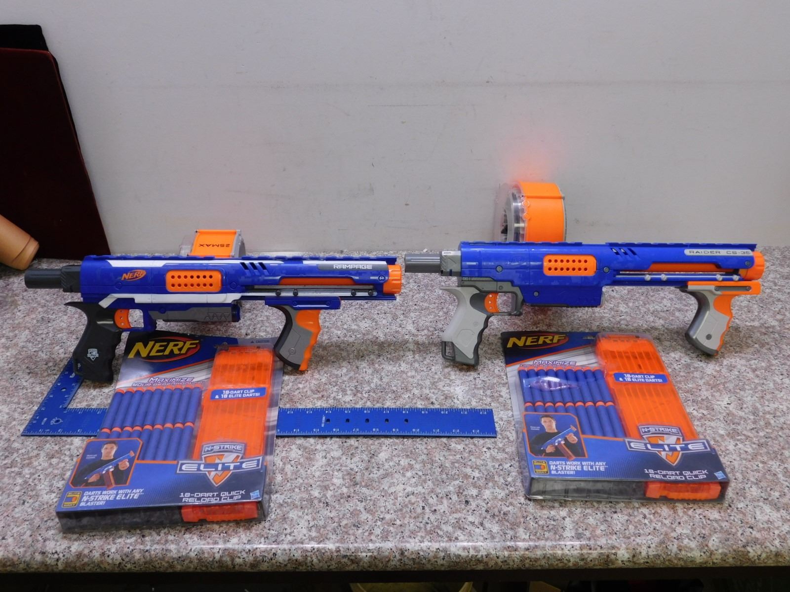 NERF Raider CS35 and Rampage + NS Elite Dart Packs