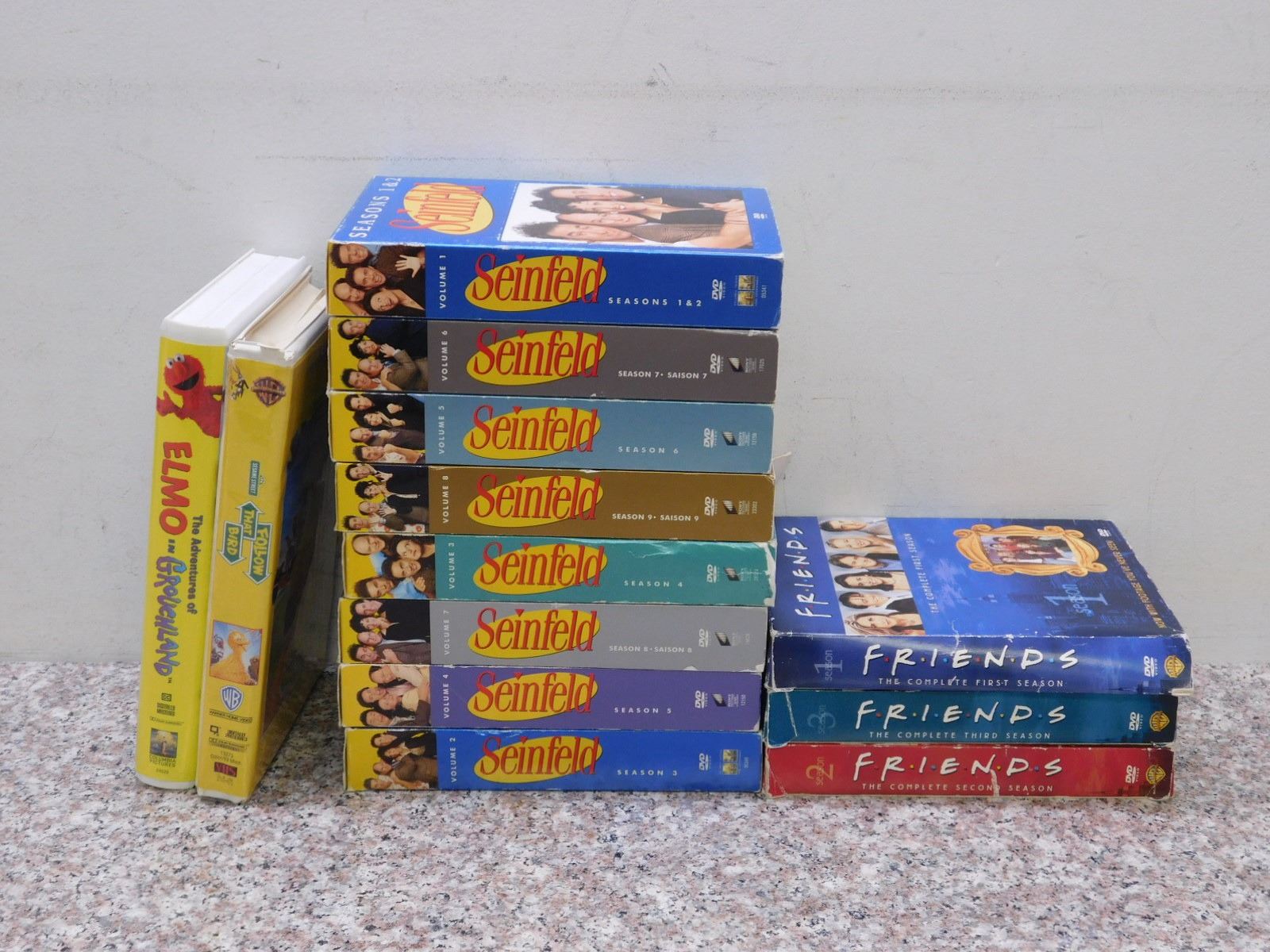 Lot of F.R.I.E.N.D.S Seinfeld and Sesame Street Elmo VHS Movies
