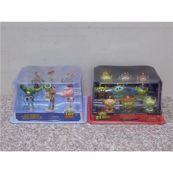 Lot of 2 Disney Deluxe Figurine Sets Toy Story and Remix Claw Machine ...