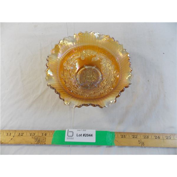 Carnival Glass Candy Dish Orange Bodnarus Auctioneering