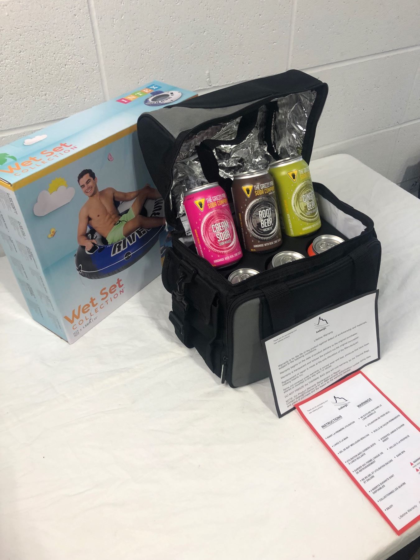 Intex River Run Tube & icebergs cooler with Grizzly Paw Soda - Donated ...
