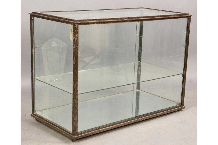 ANTIQUE WROUGHT IRON DISPLAY CASE SHELVES