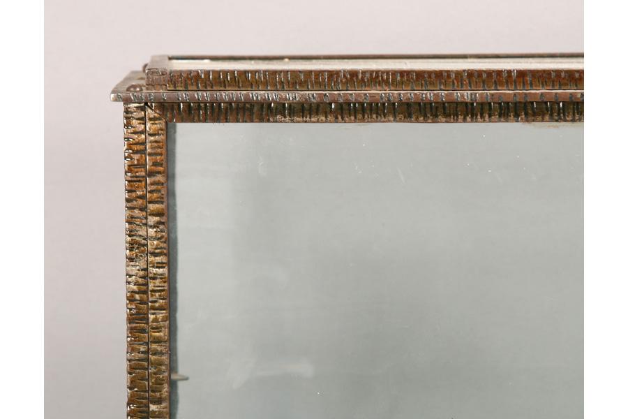 ANTIQUE WROUGHT IRON DISPLAY CASE SHELVES