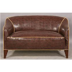 ART DECO SETTEE COUCH SOFA UPHOLSTERED ALLIGATOR