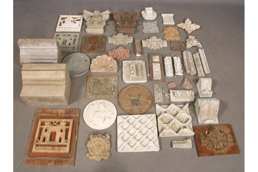 LARGE LOT PLASTER ARCHITECTURAL ELEMENTS FRAGMENT