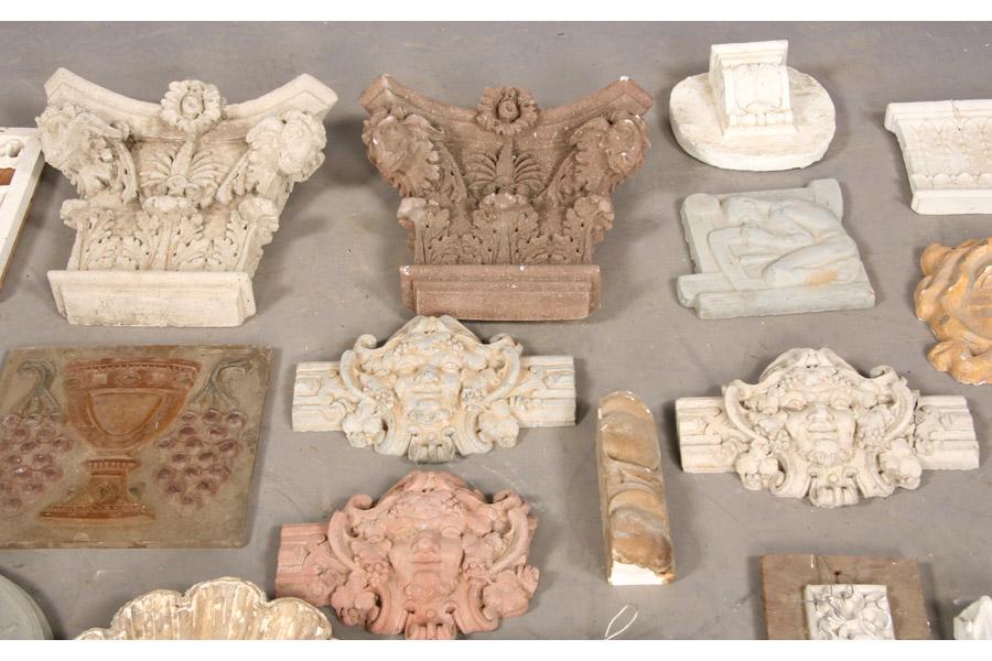 LARGE LOT PLASTER ARCHITECTURAL ELEMENTS FRAGMENT