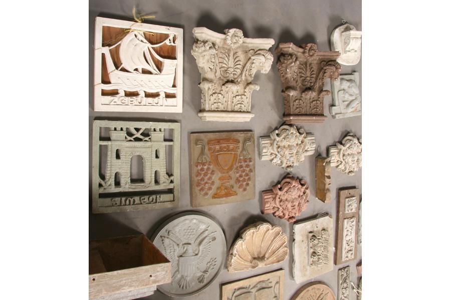 LARGE LOT PLASTER ARCHITECTURAL ELEMENTS FRAGMENT