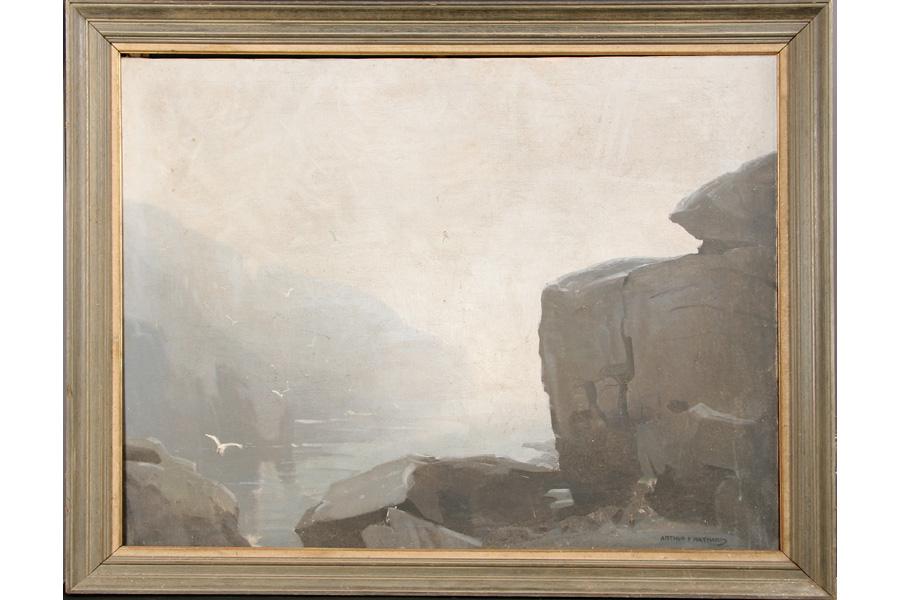 ARTHUR F. MAYNARD OIL PAINTING DELAWARE WATER GAP