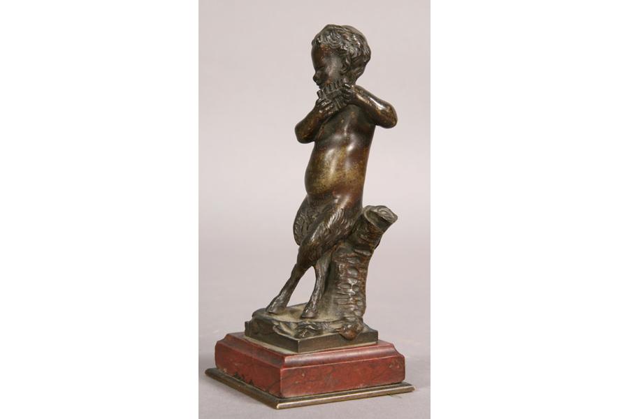 2 ANTIQUE BRONZE FIGURINES BACCHUS PAN