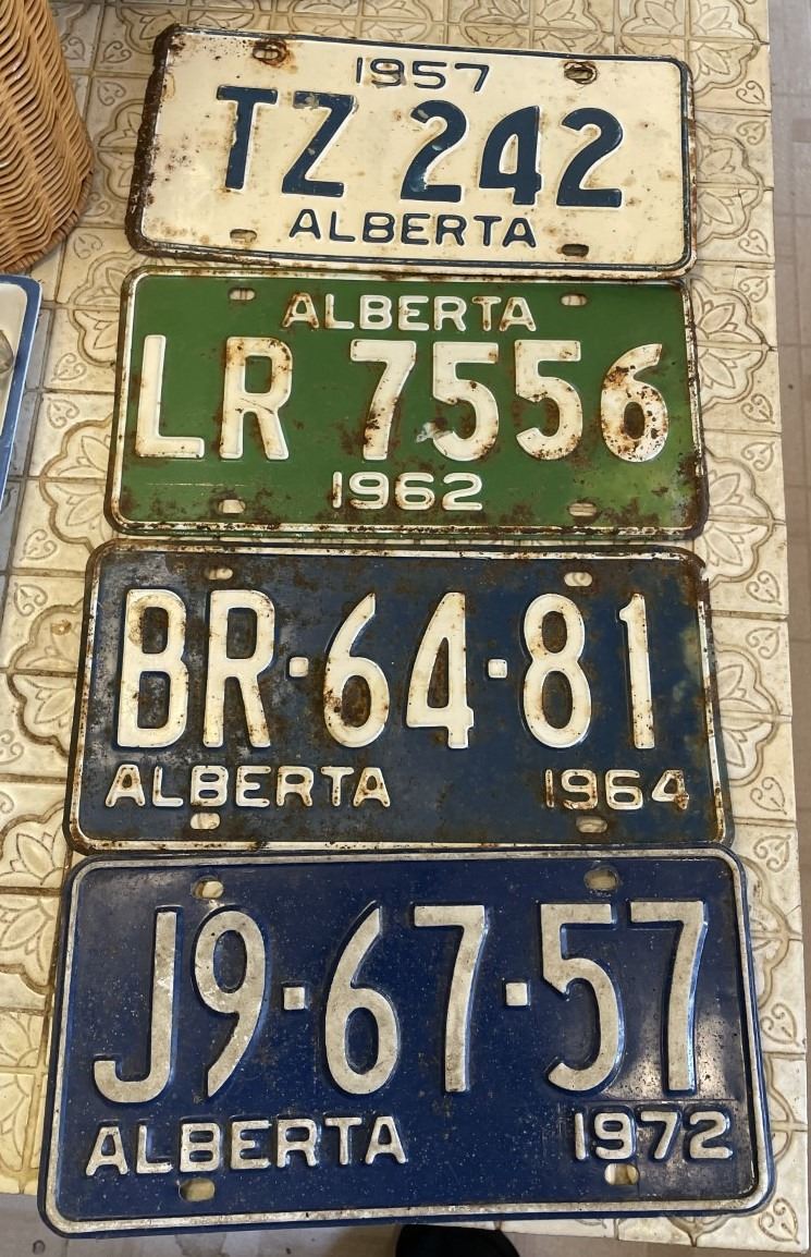 Alberta License Plates , 1957, 1962, 1964, 1972