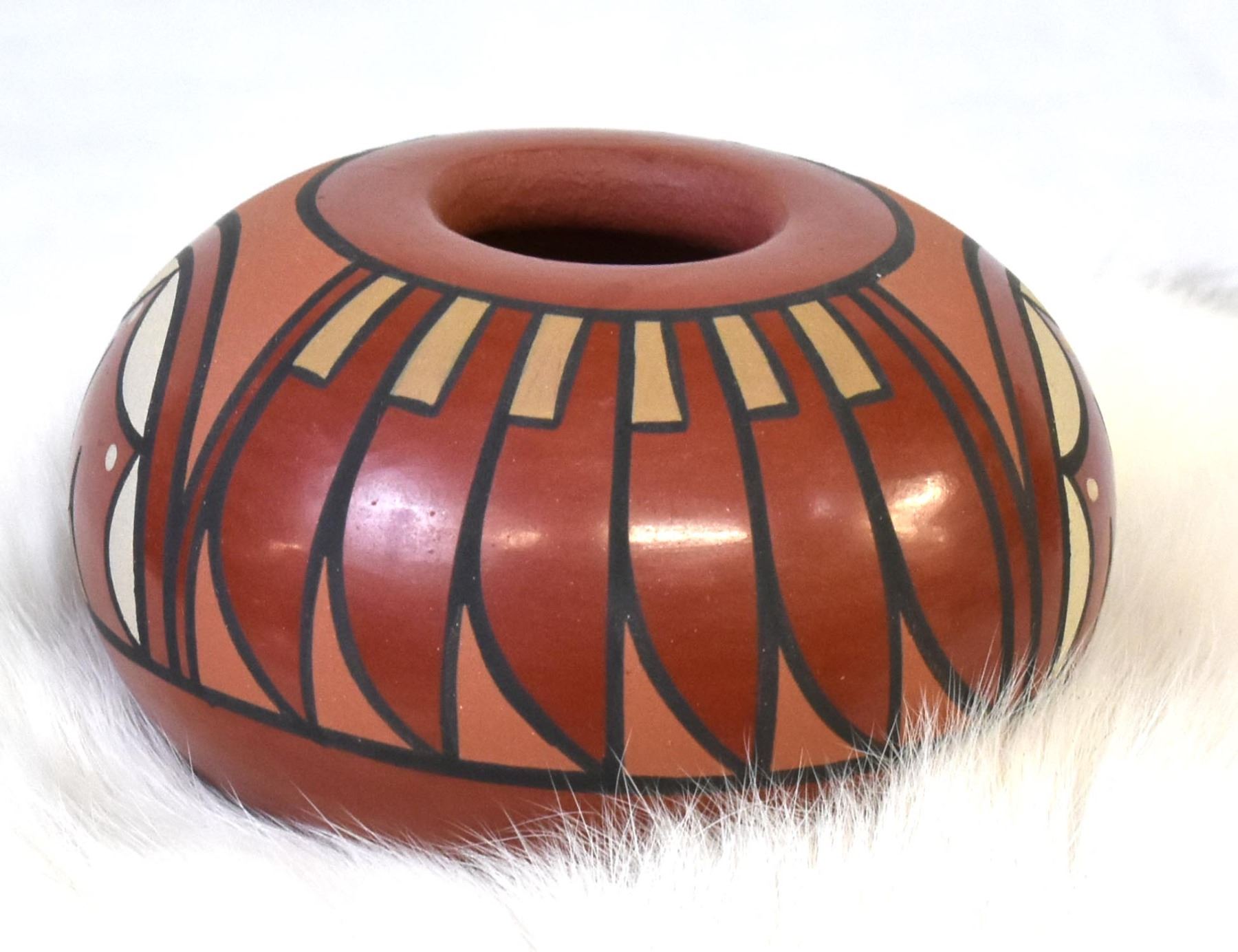 Vintage Pojoaque Pueblo Pottery Seed Jar, Talachy