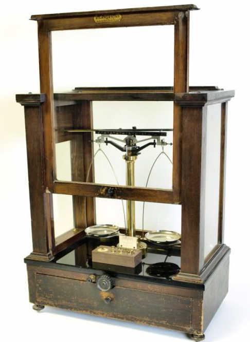 Antique mahogany balance beam scales