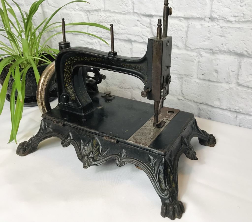 Antique cast iron sewing machine.