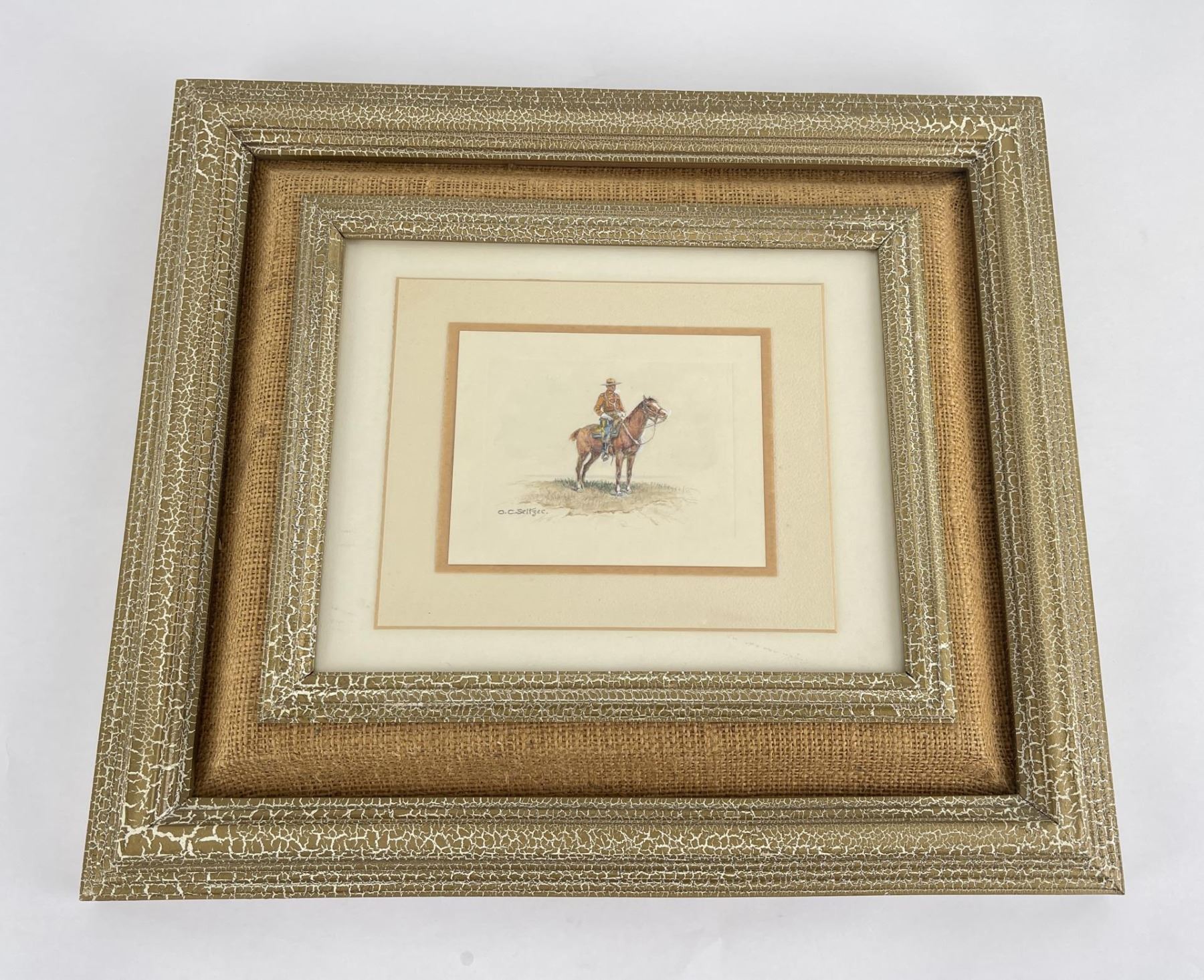 Olaf Carl Seltzer RCMP Mountie Watercolor Painting