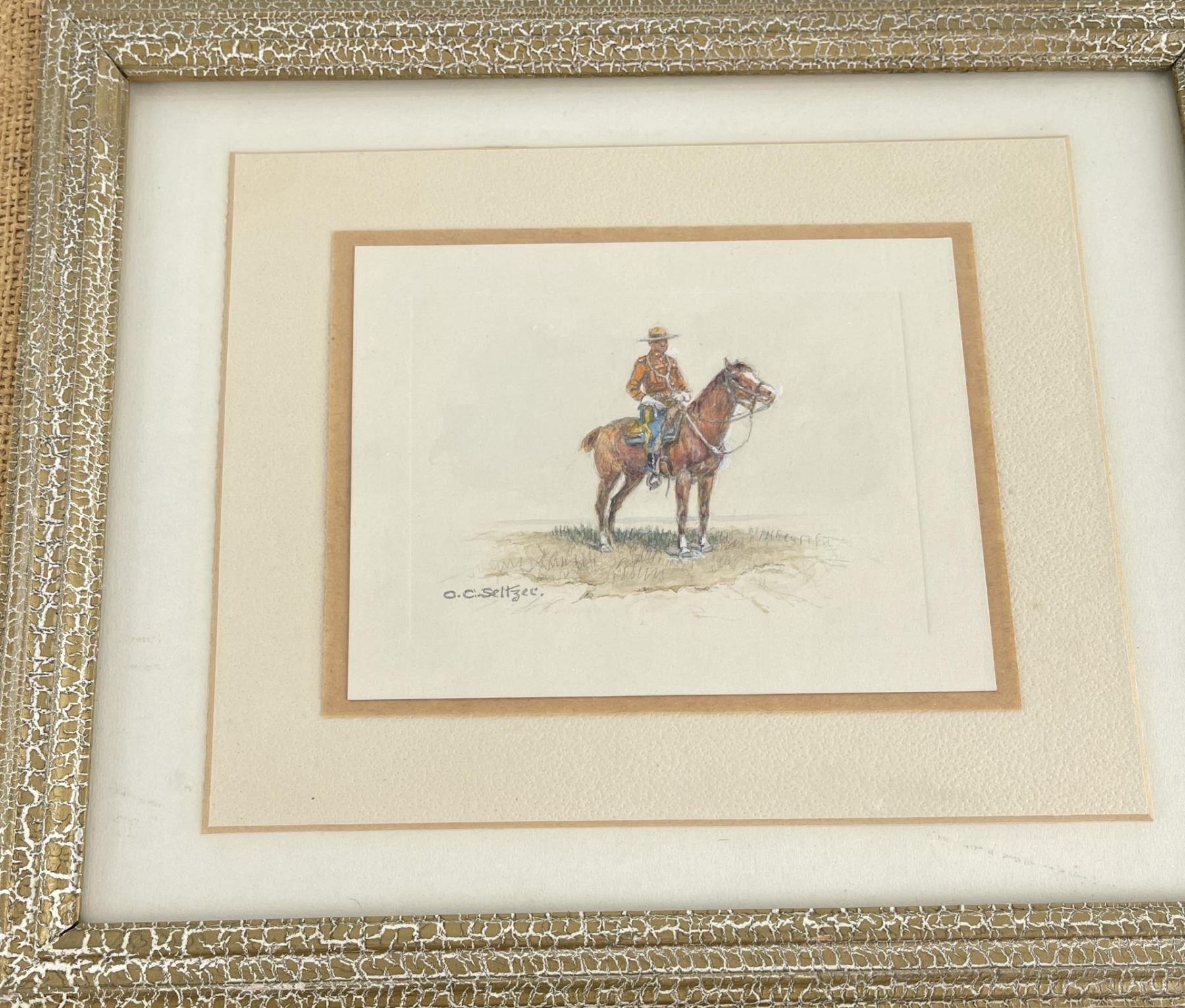 Olaf Carl Seltzer RCMP Mountie Watercolor Painting