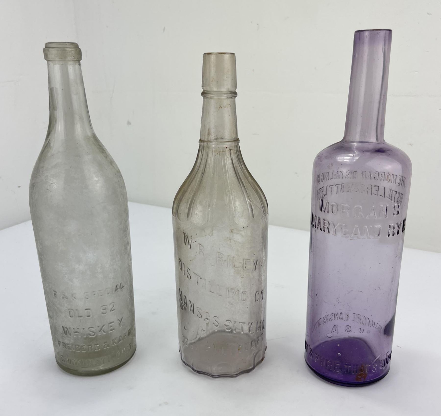 Group of Antique Whiskey Bottles