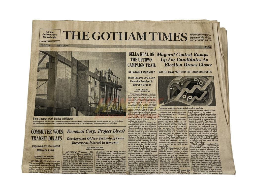 The Batman (2022) - Gotham Times Newspaper (Renewal Corp and Bella Reál)