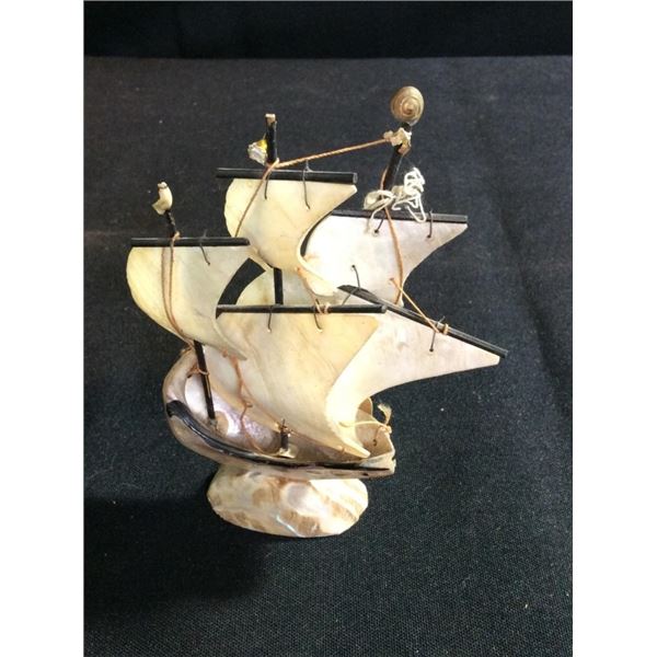 Shell ship made completely out of seashells